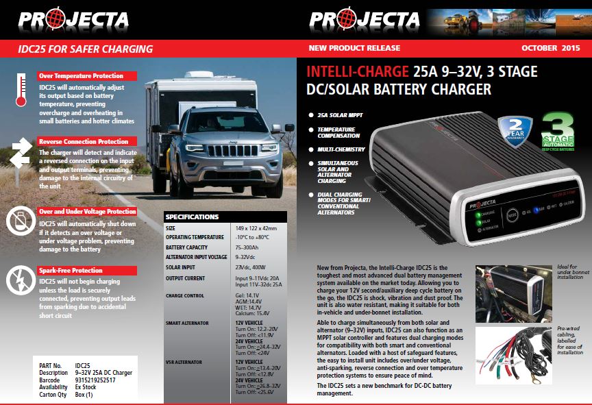 Projecta 25 AMP DC2DC Charger with MPPT Solar Charge Controller – 4x4 ...